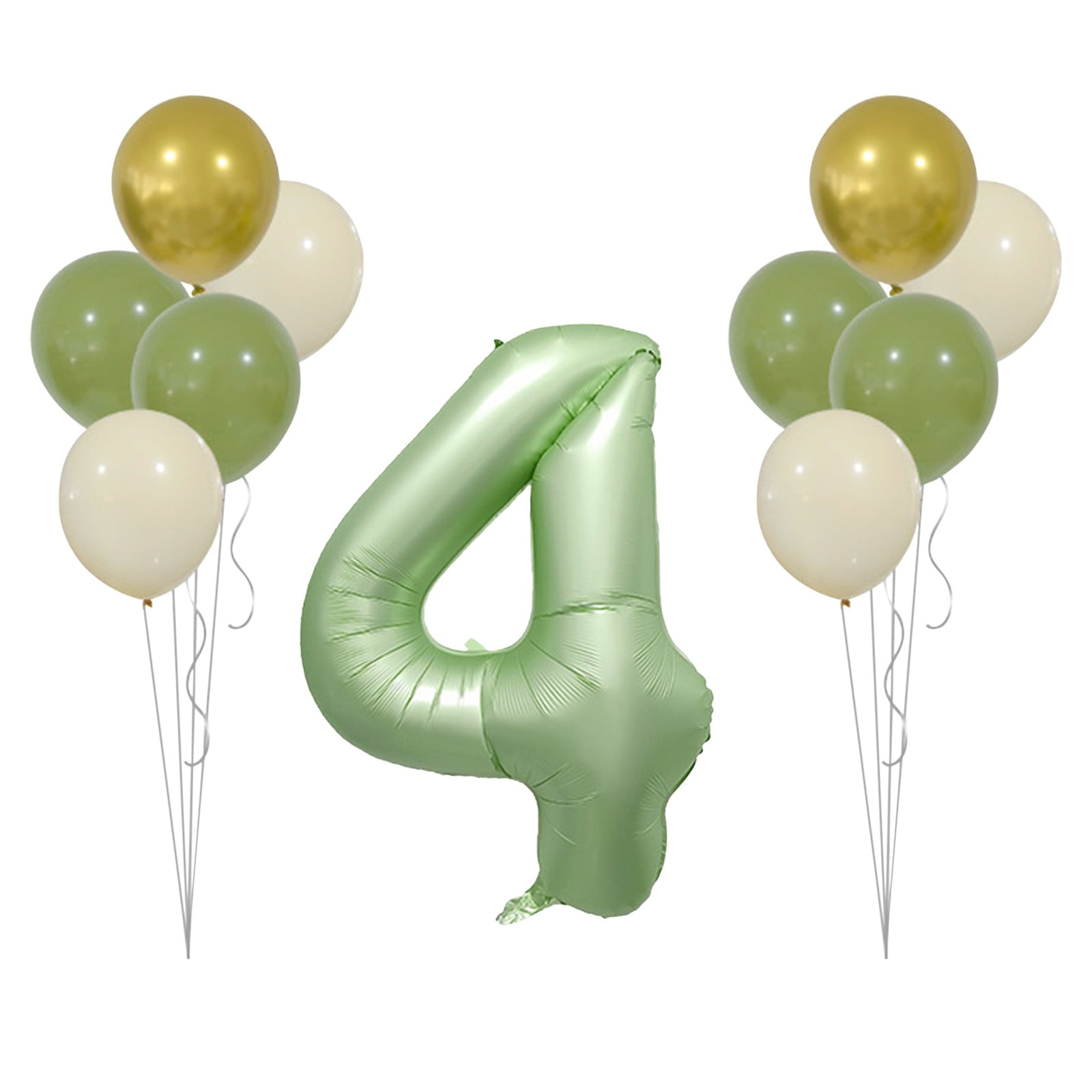 SLYNSHome Number Balloon,Big Green 4 Balloon Number Large Foil Helium ...
