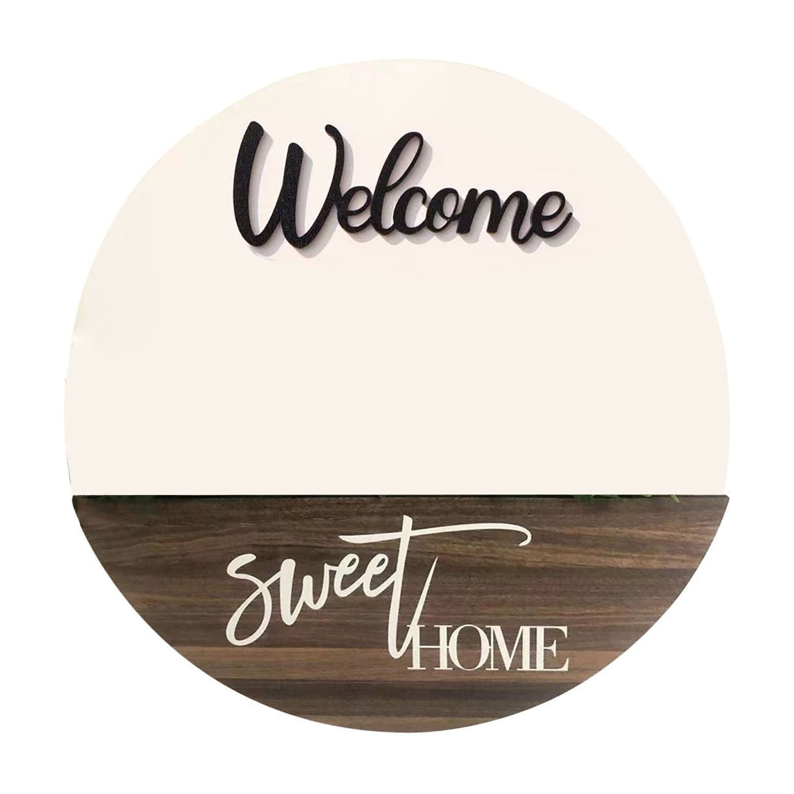 SLYNSHome Spring Round Sign for Front Door,Welcome Sign Artificial ...