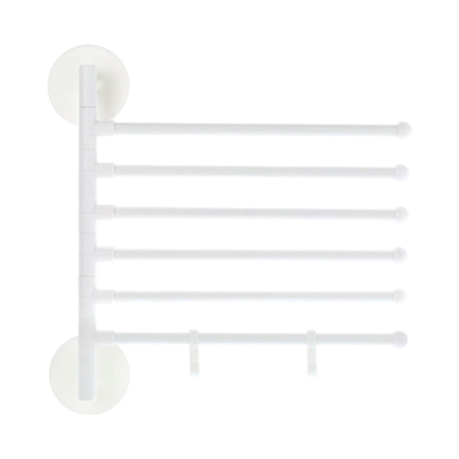 STPToys Swivel Towel Rack for Bathroom,Wall Mounted 6-Arm Towel Holder ...