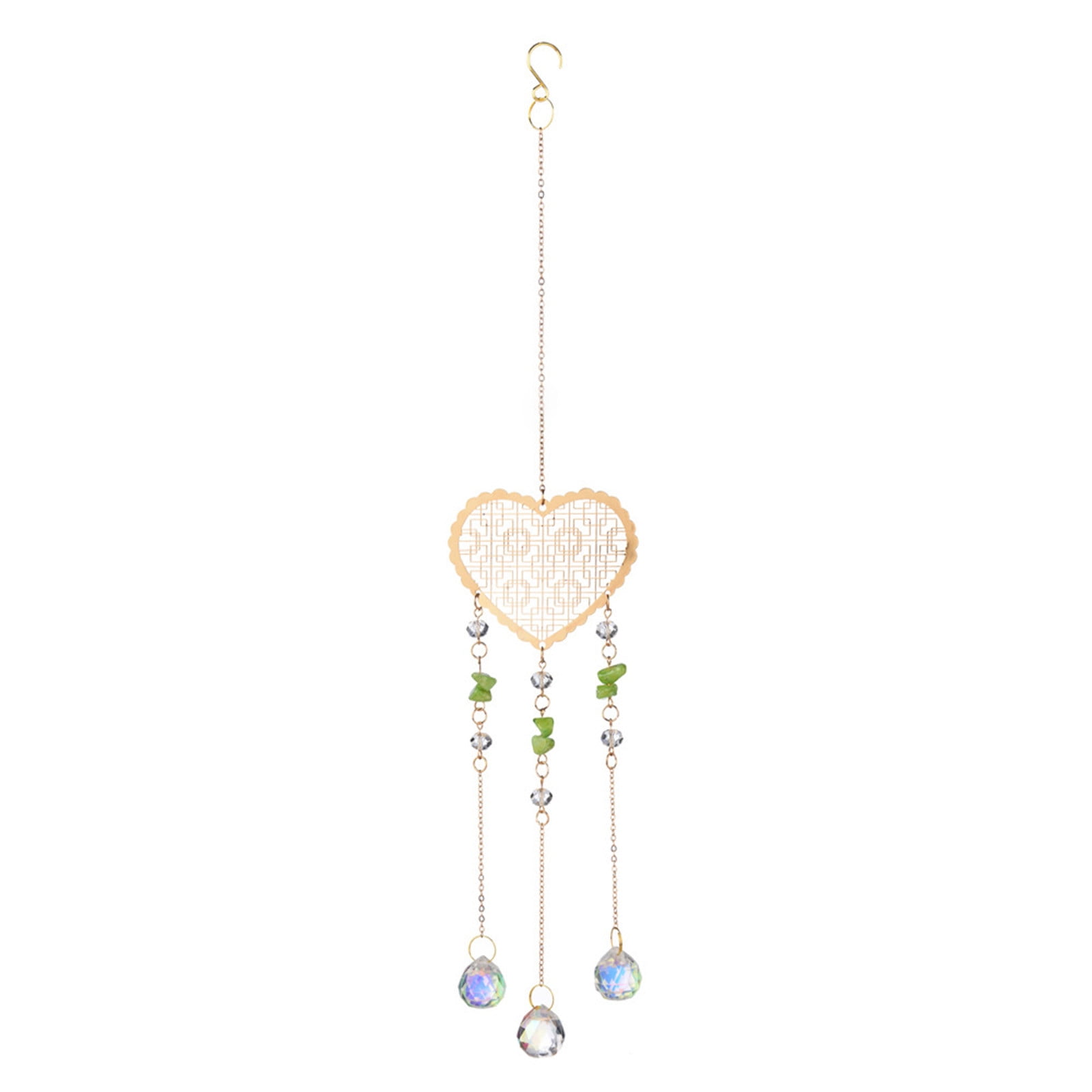 SLYNSHome Crystal Wind Chime Hanging Sun Catcher,Heart Shaped Wind ...