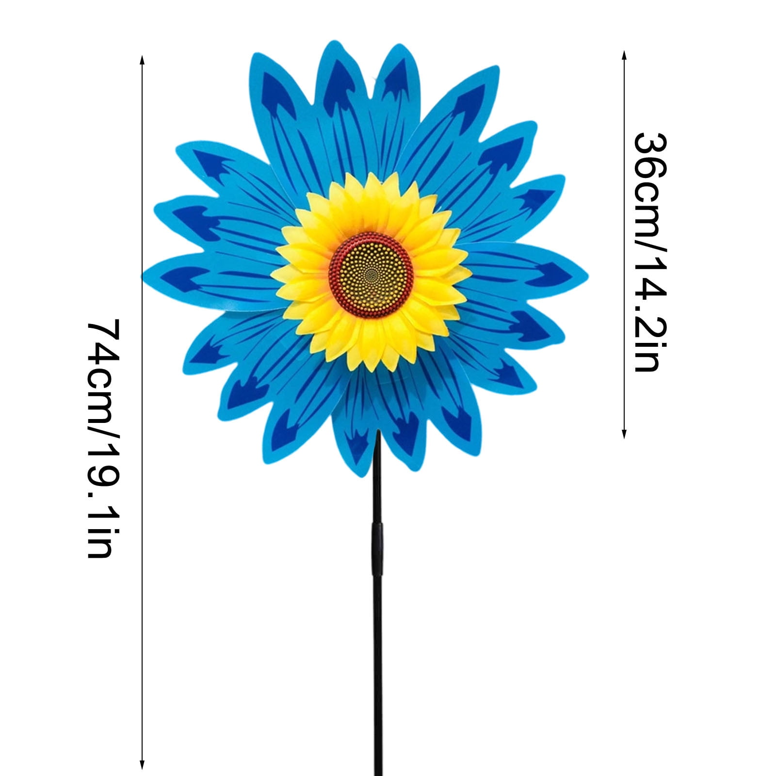 SLYNSHome Garden Decorations Sunflower Wind Spinner,19 inch Plastic ...
