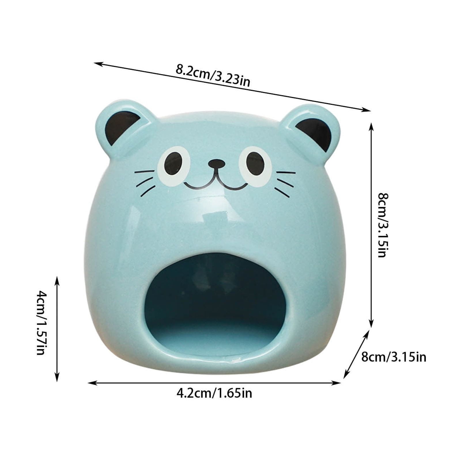 SLYNSHome Hamster Hideout Ceramic,Cute Animal Shape Hamster House and ...