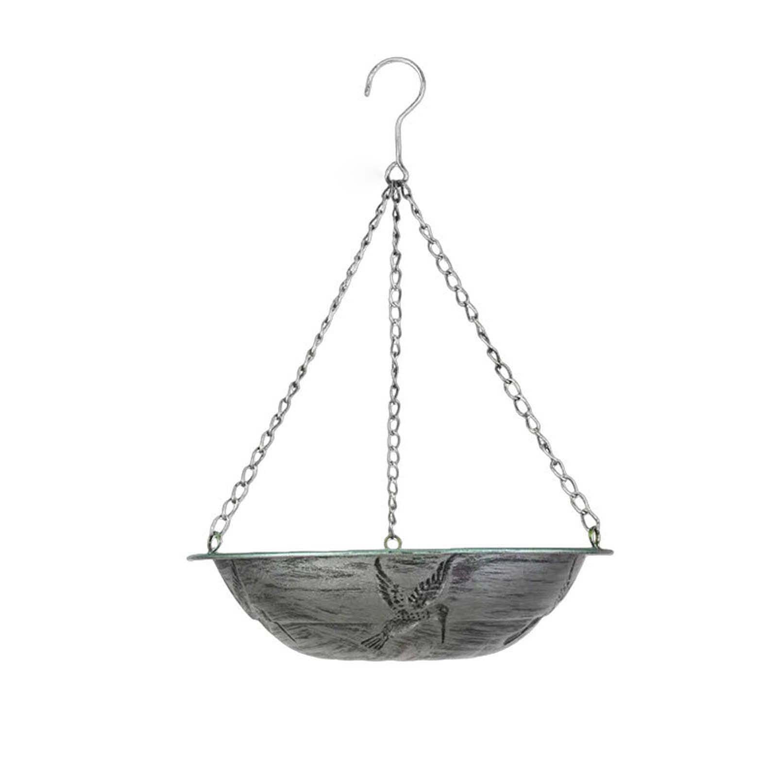 SLYNSHome Hanging Bird Bath Iron Bird-Feeder Garden Bird Bath Tray ...