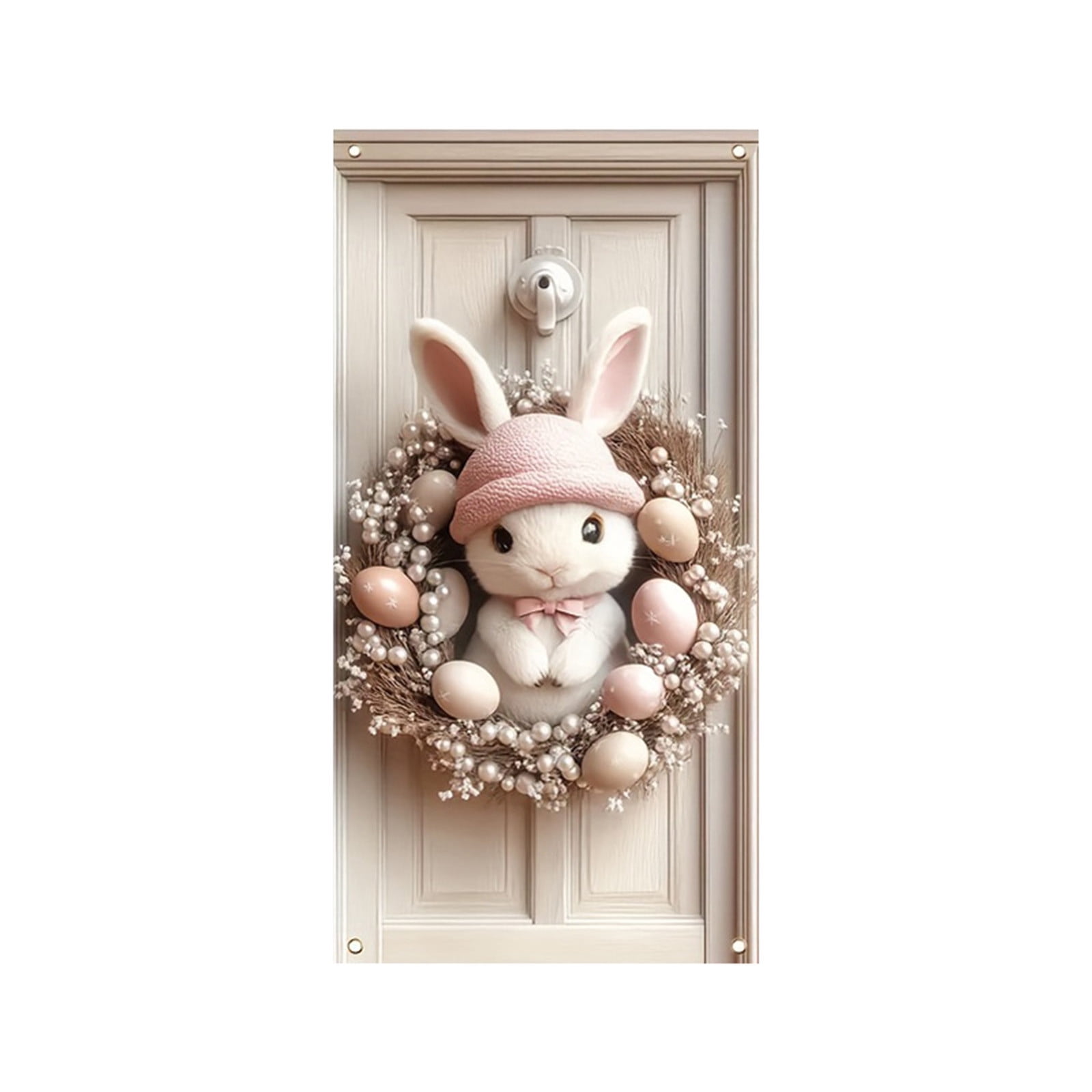 SLYNSHome Rabbit Easter Door Cover Easter Eggs Bunny Door Banner ...