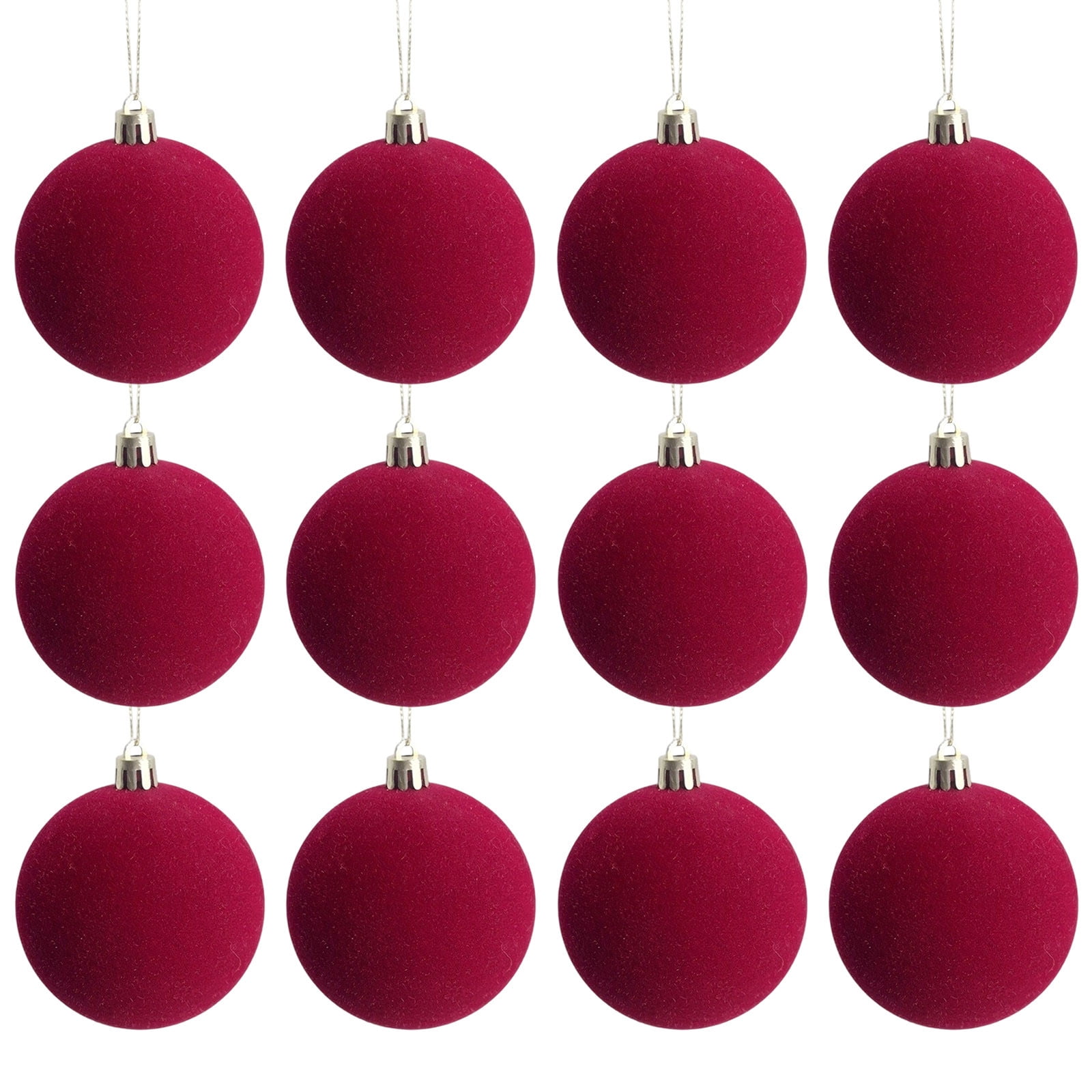 SLYNSHome Red Velvet Balls Ornaments for Christmas Tree Decorations ...