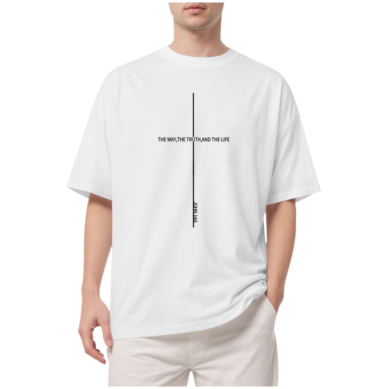 SLdy Mens Christian T Shirts Mens Oversized T Shirt God Faith Religious ...