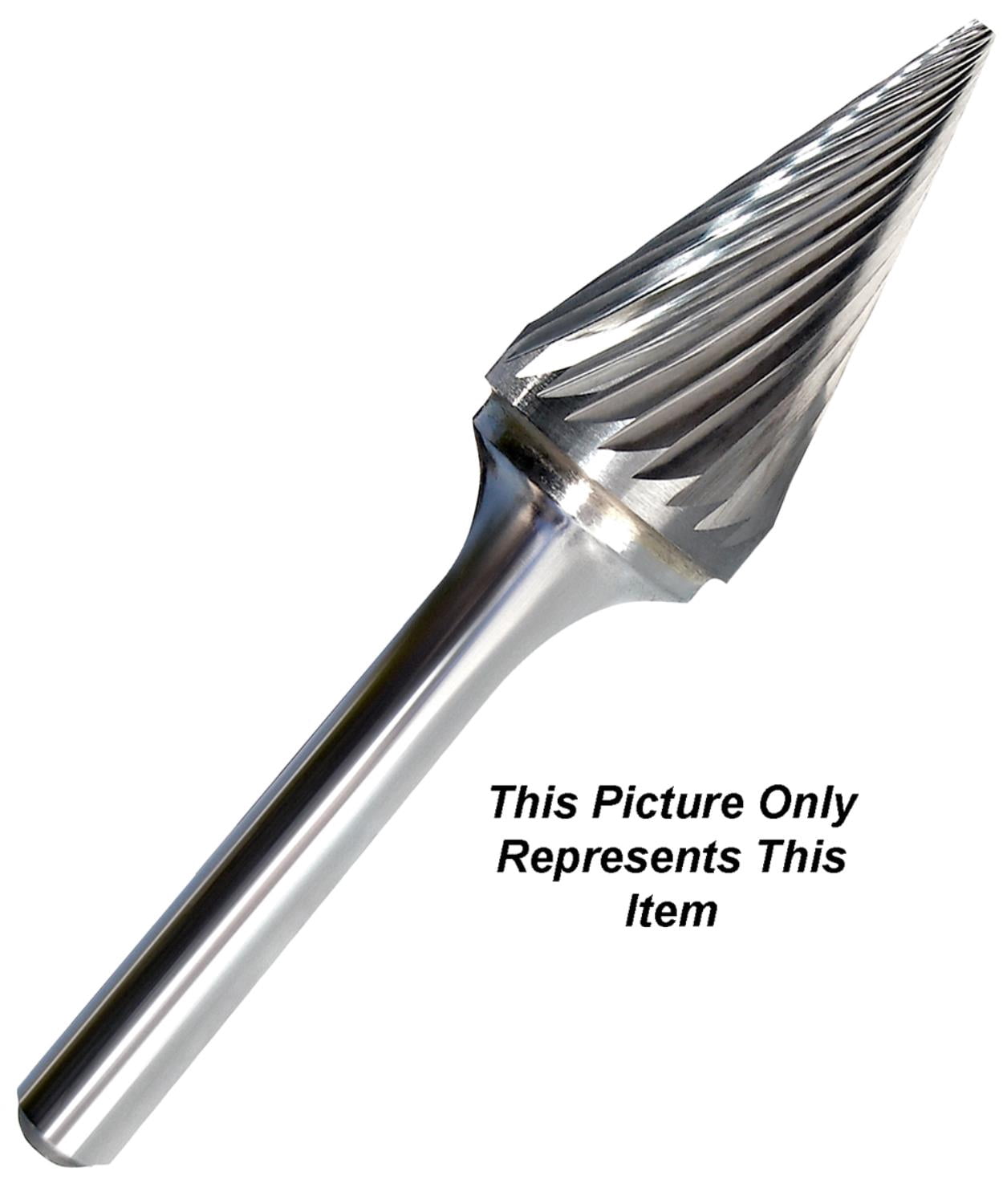 SM-1 Pointed Cone 22° Included Angle, 1/4" Diameter Carbide Burr ...