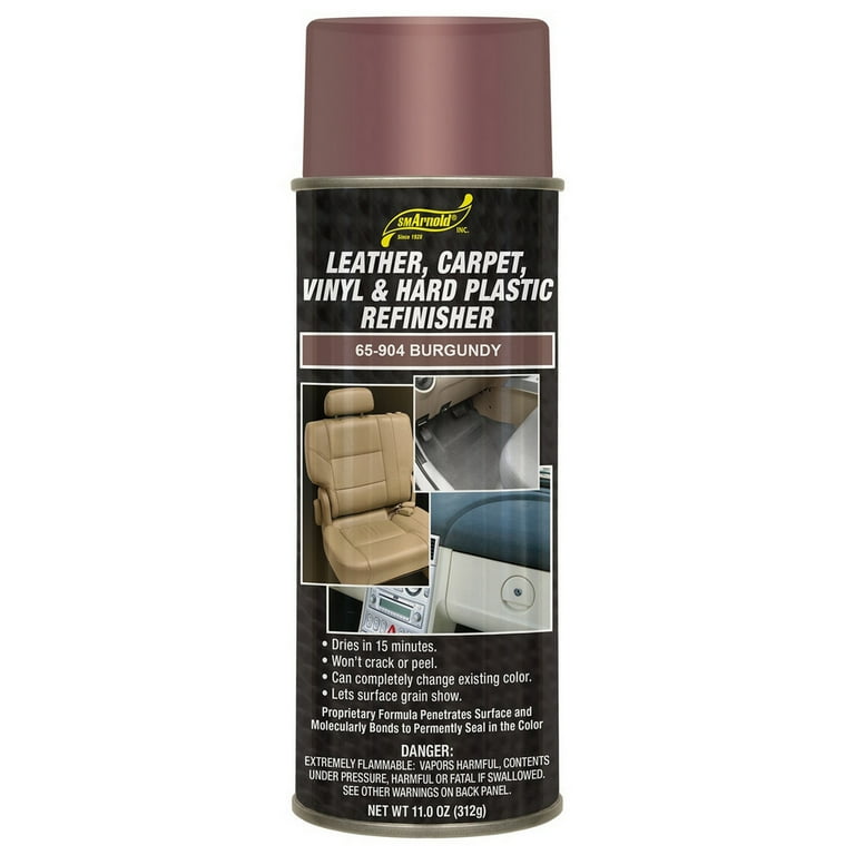 SM Arnold Refinishing Spray Paint BURGUNDY 11 Oz. For Leather Carpet Vinyl Metal Plastic Polycarbonate Polypropylene Acrylic Lexan Fiberglass Pro Grade Aerosol Refinisher Walmart