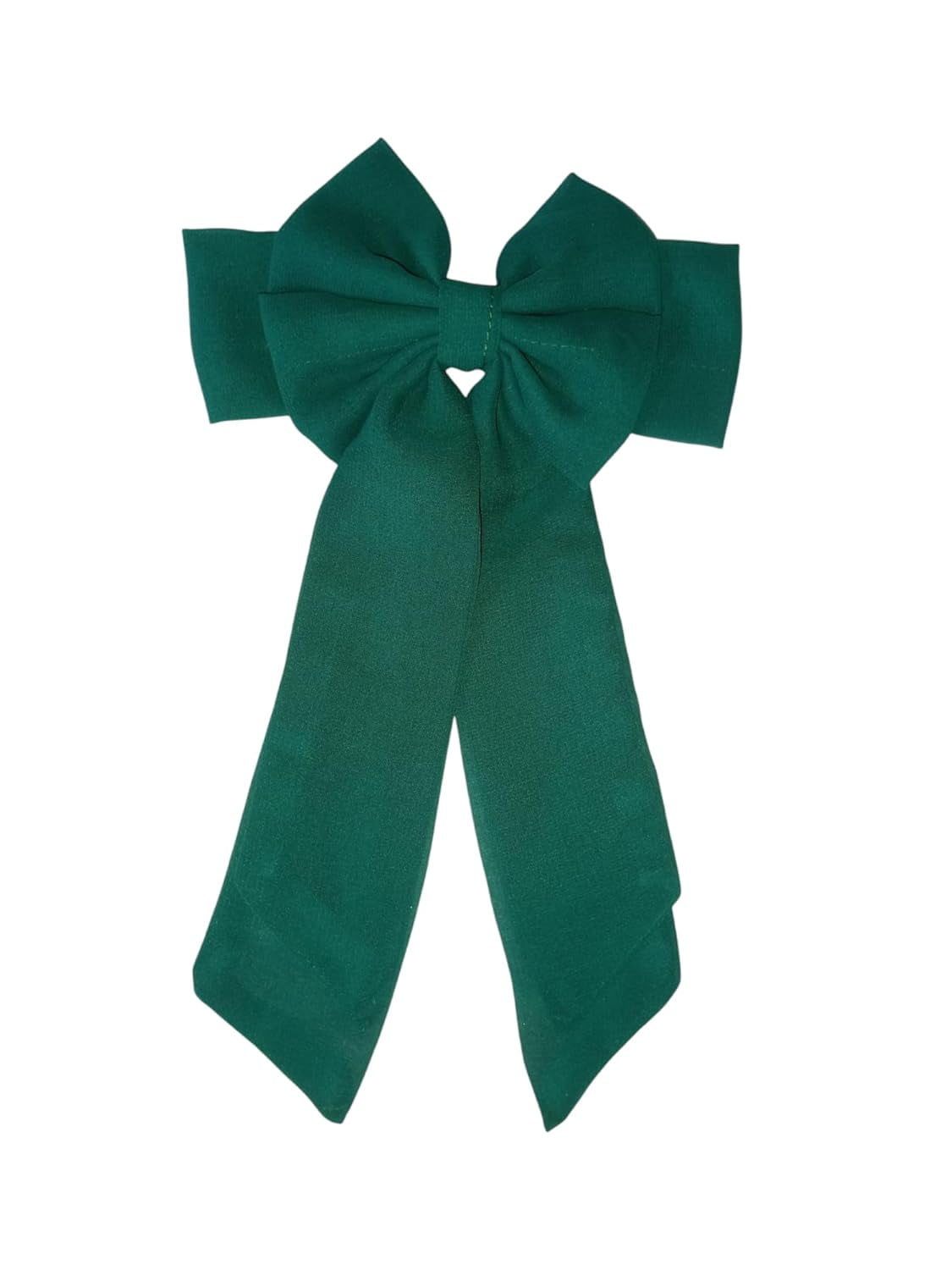SM CREATION Premium Handcrafted Hair Bow Long Tail Design Forest Green ...