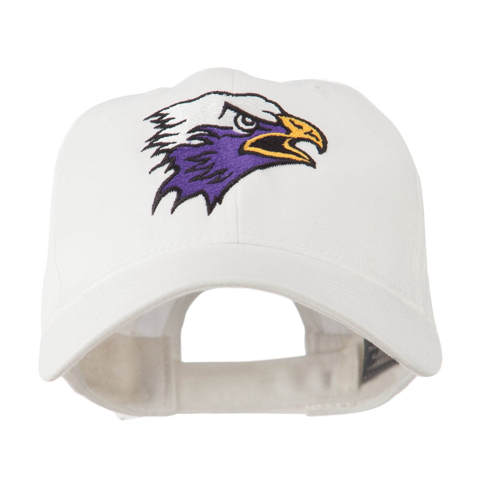 SM Eagle Head Mascot Embroidered Cap - White OSFM - Walmart.com