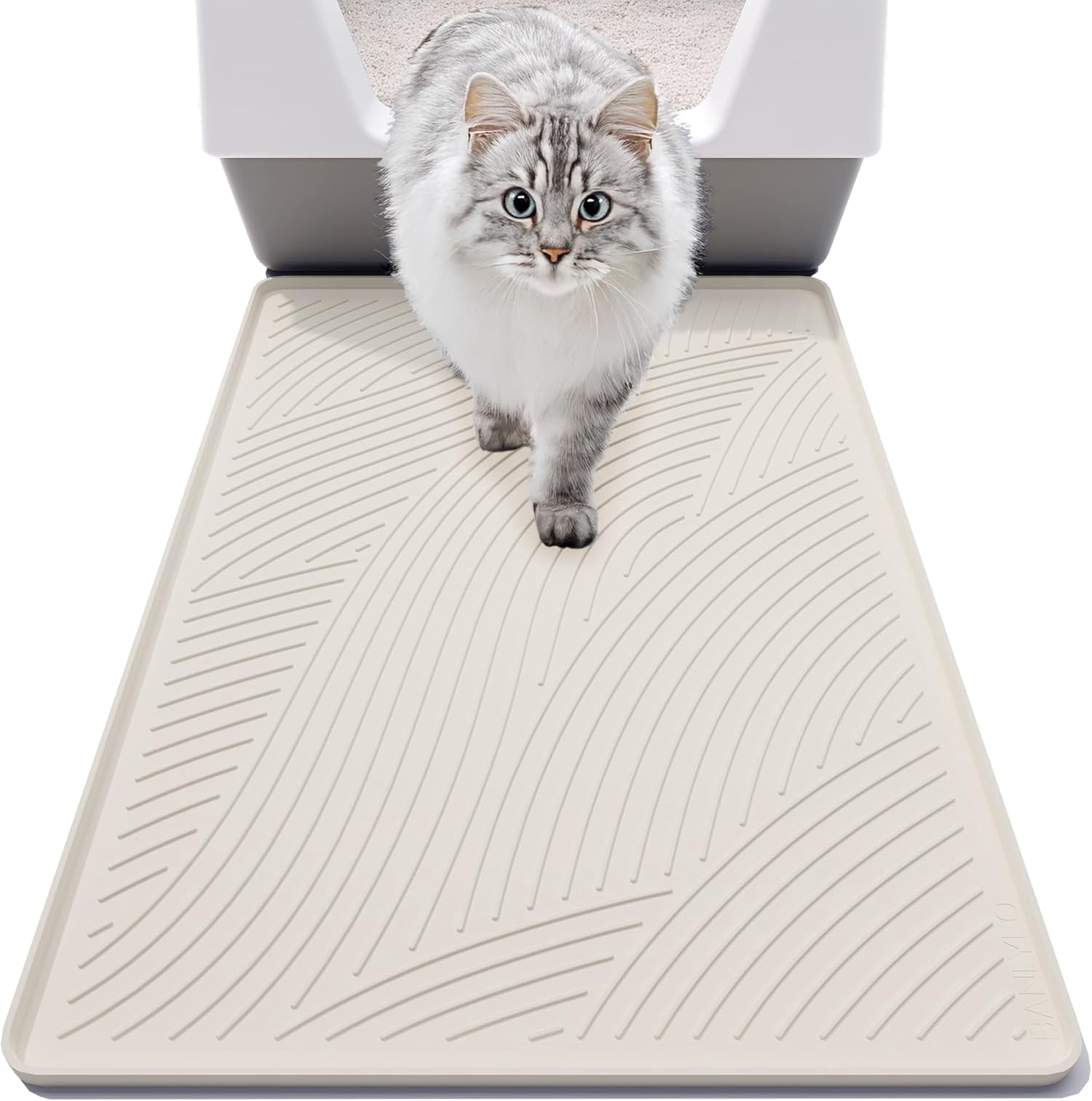 SM Litter Mat - 24x17 in, Water Proof, Designed Kitty Litter Trapping ...