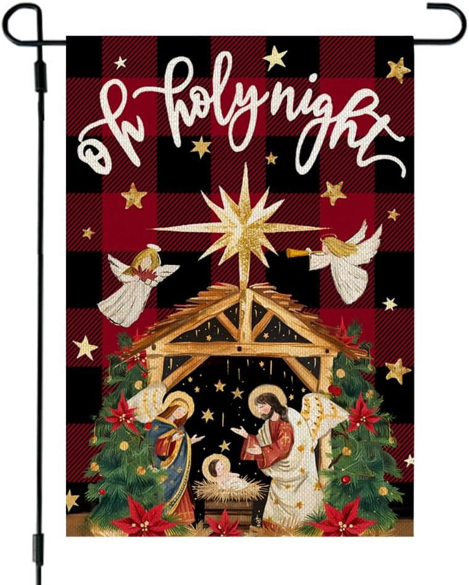 SM-XLHN Christmas Holy Night Garden Flag 12x18 Inch Double Sided Small ...