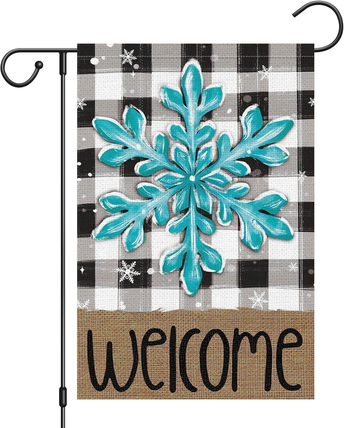 SM-XLHN Welcome Winter Garden Flag 12x18 Inch Double Sided Burlap ...