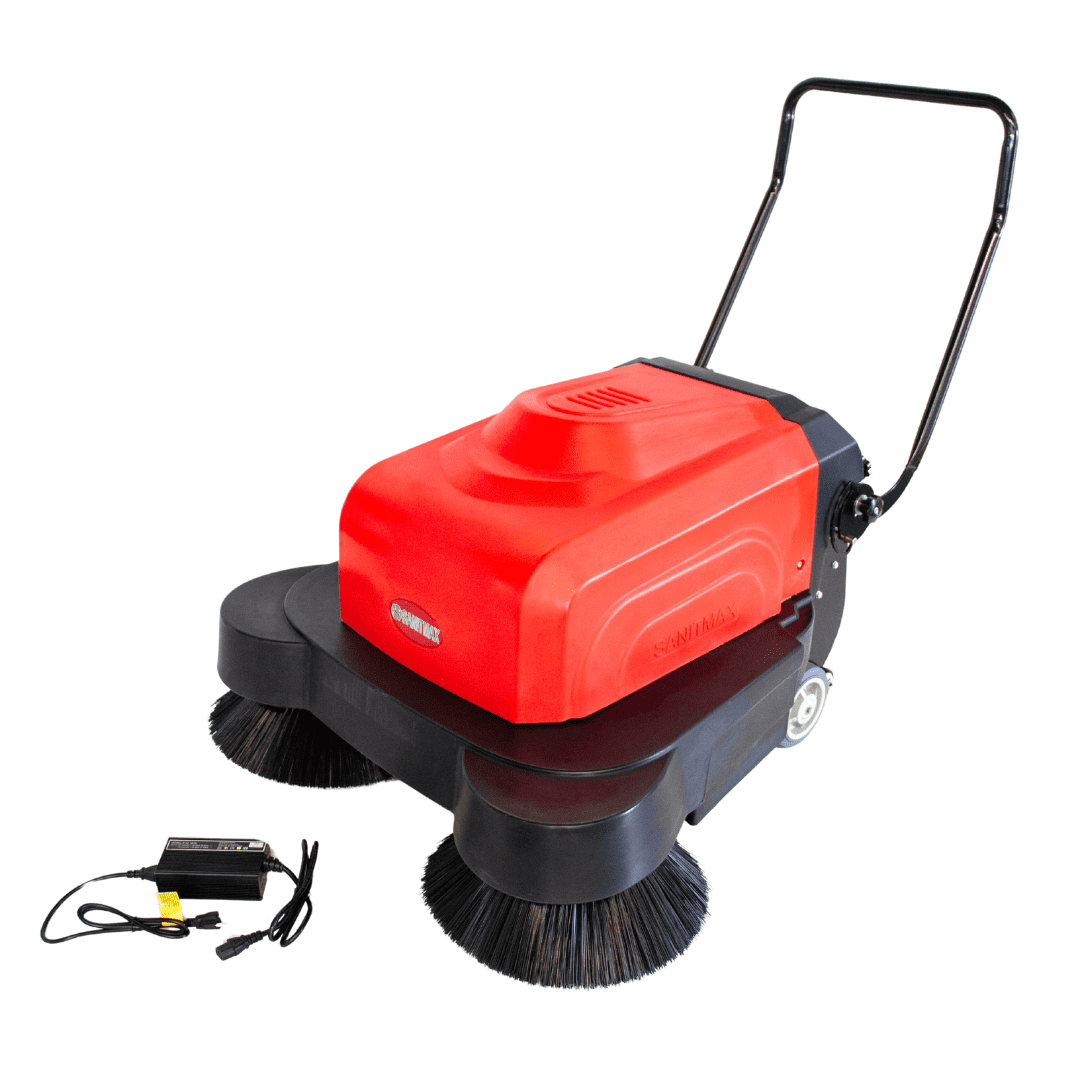 SM1050A 41" Battery Powered Walk-behind Floor Sweeper, Triple Brushes ...