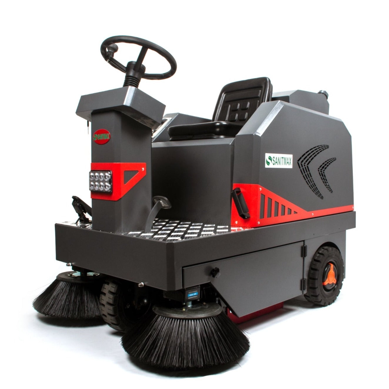 SM1250 49" Ride-on Industrial Floor Sweeper, 26 Gal Dustbin, 69000 Sqft ...