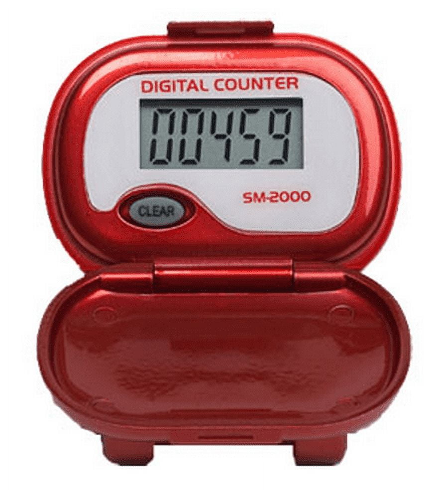 SM2000 Step Pedometer for Walking and Tracking Steps - Red Pedometers ...