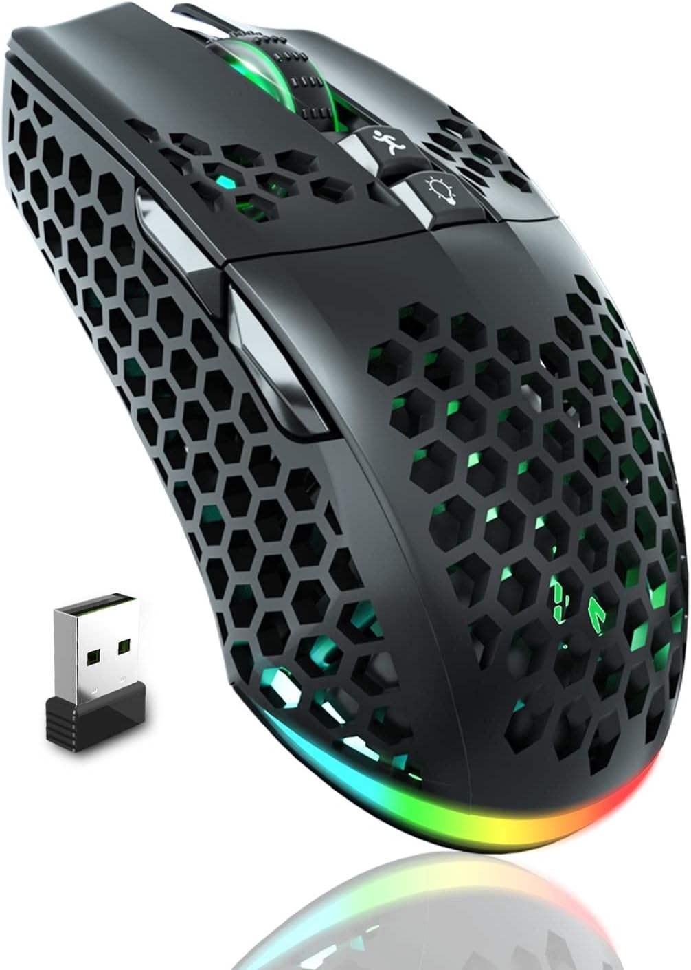 SM600 Honeycomb Shell Gaming ,Tri-Modes BT5.1/2.4G /Type-C Wired Gamer ...