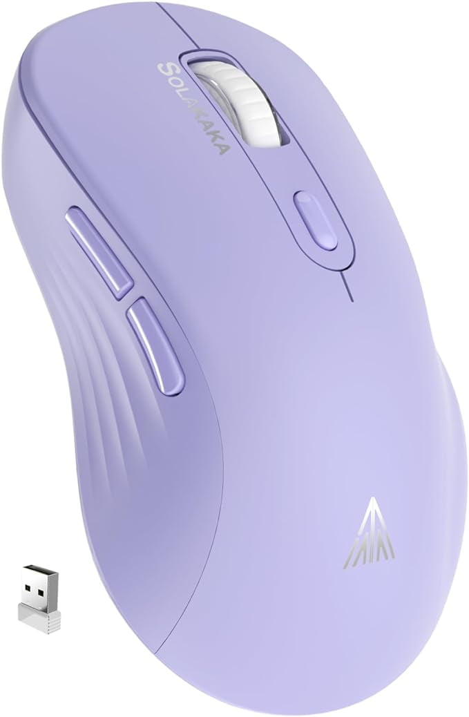 SM66 Purple Silent Dual Mode Wireless Mouse for Laptop, Adjustable 4800 ...