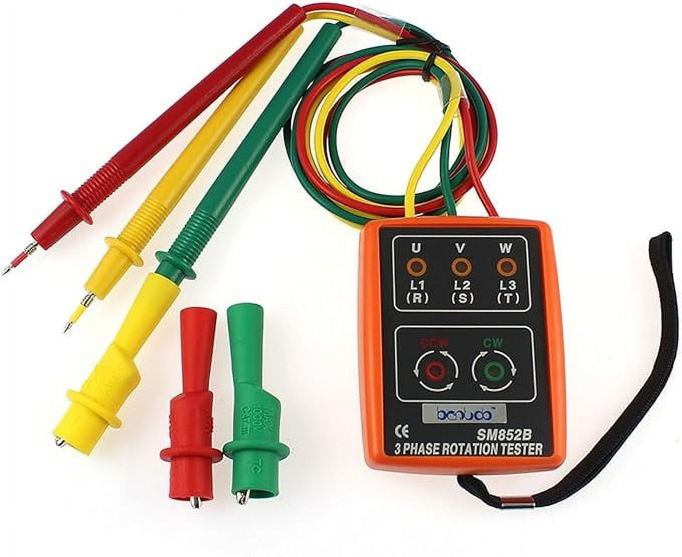 SM852B 3 Phase Sequence Rotation Tester LED Indicator Detector Checker ...