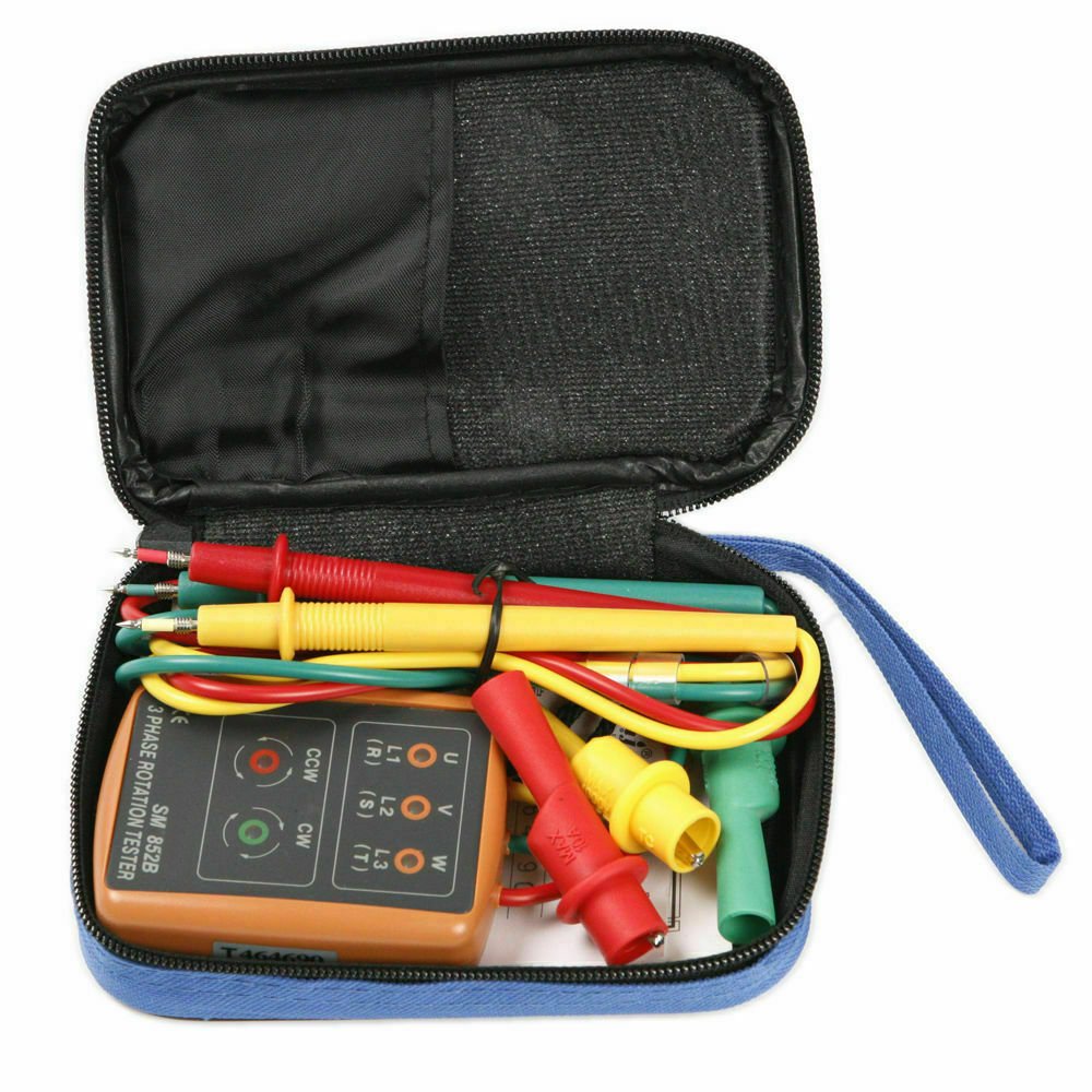 SM852B 3 Phase Sequence Rotation Tester LED indicator Detector Checker ...