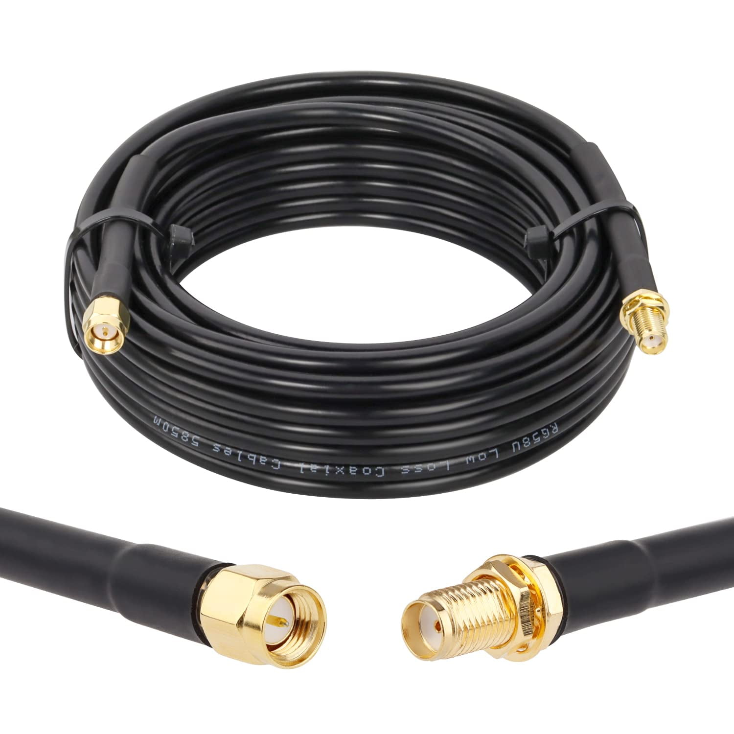SMA Cable, SMA Male to SMA Female Cable 25 FT RG58 SMA Extension Cable ...