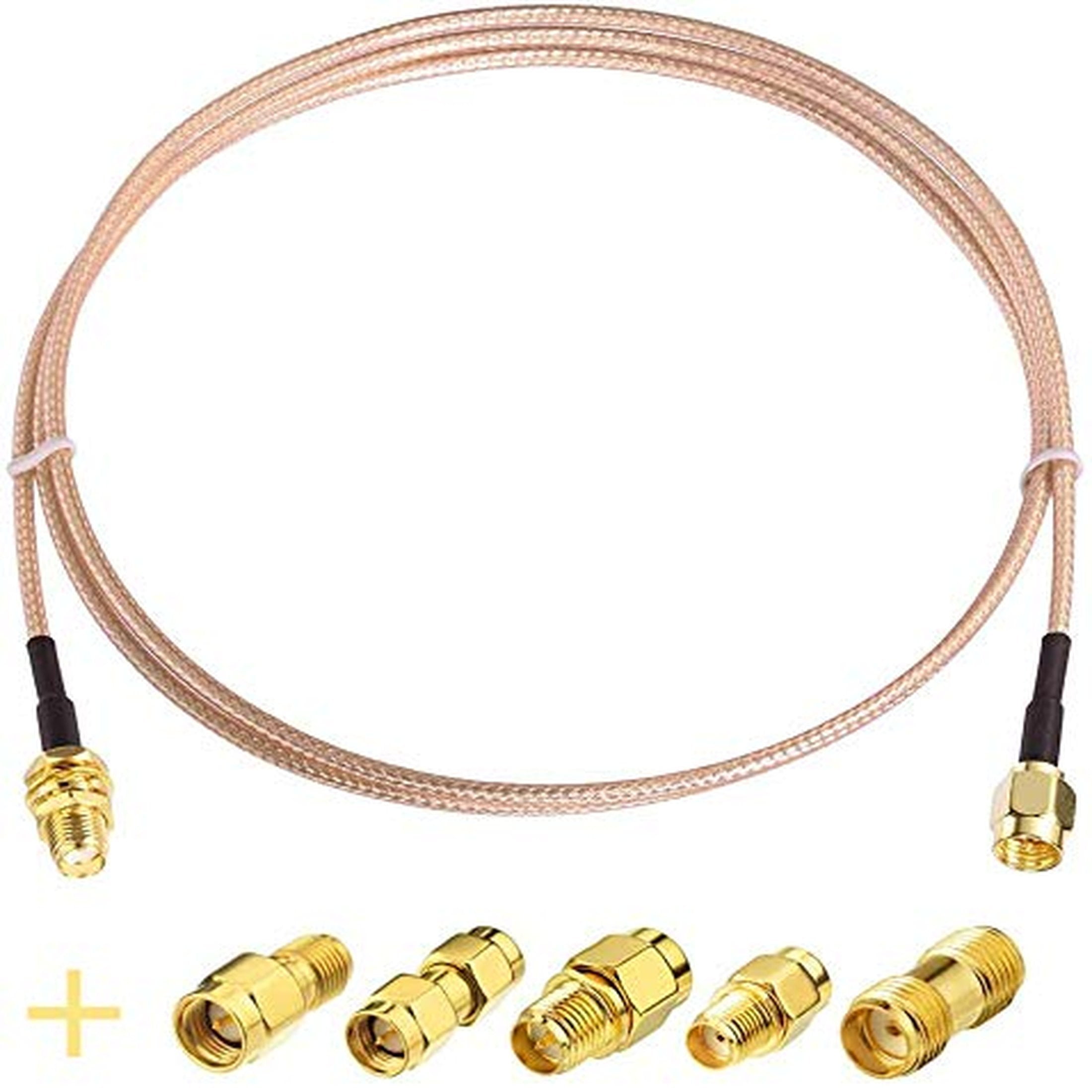 SMA Coaxial Adapter Kit for WiFi Ham Radio GPS 12-Inch Cables 5-Pack ...