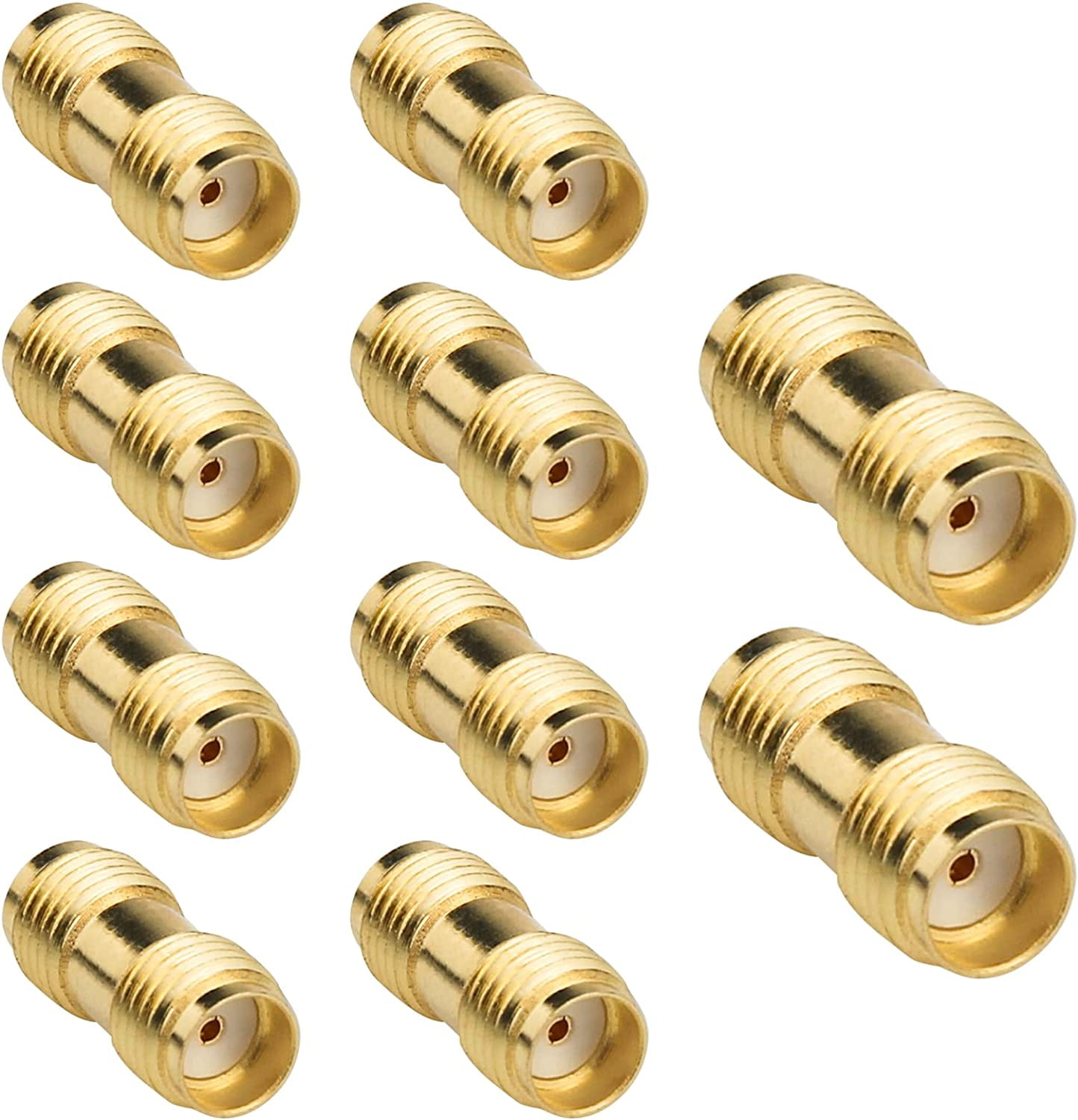 SMA Female to SMA Female Adapter, 10-Pack SMA Coupler Barrel RF Coaxial ...