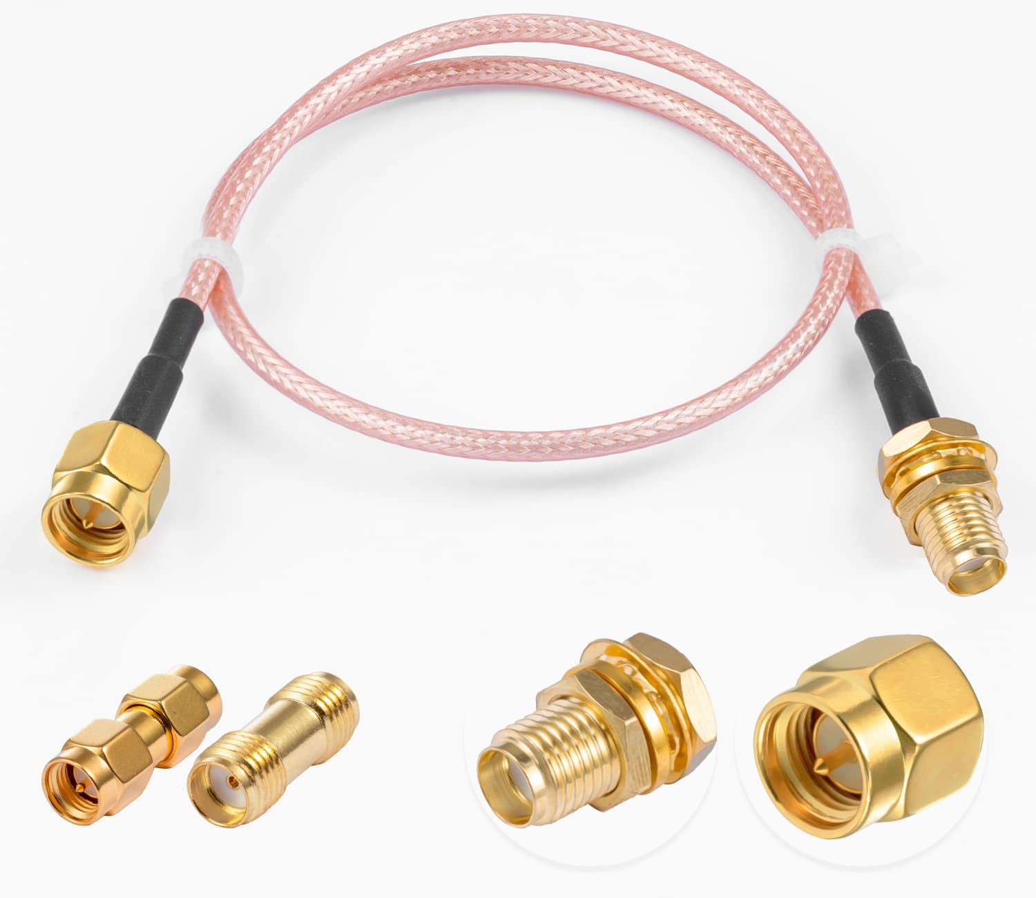 SMA Male to SMA Female Bulkhead RG316 12" /30CM RF Coaxial Cable + 2pcs ...