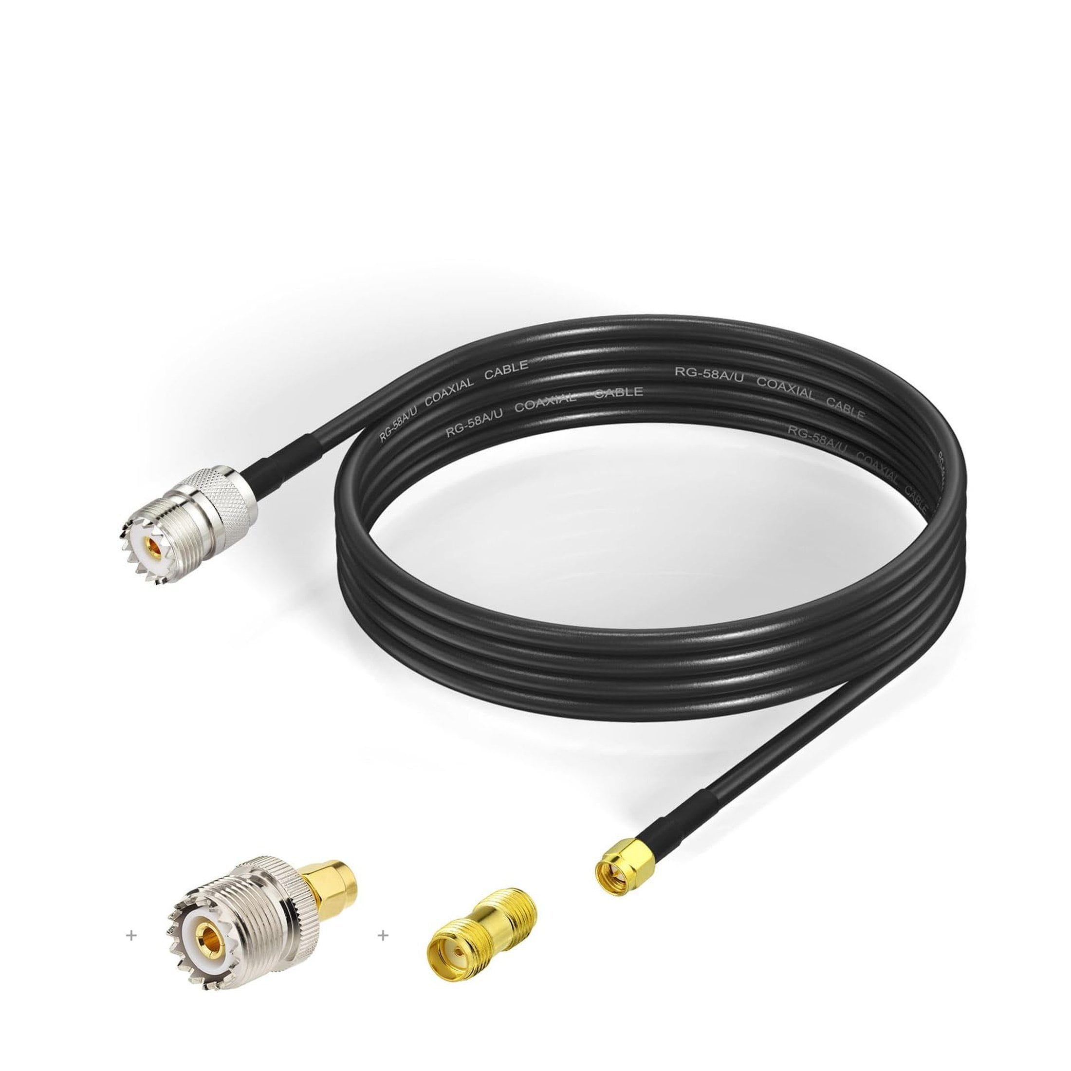 SMA to UHF Coax Cable 6ft Adapter Set for Radio Antenna Applications - Walmart.com