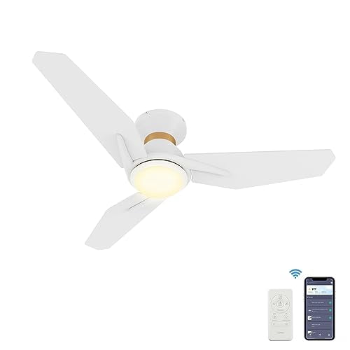 SMAAIR 44 Inch Smart Ceiling Fan with Light, Indoor/Outdoor Ceiling Fan ...