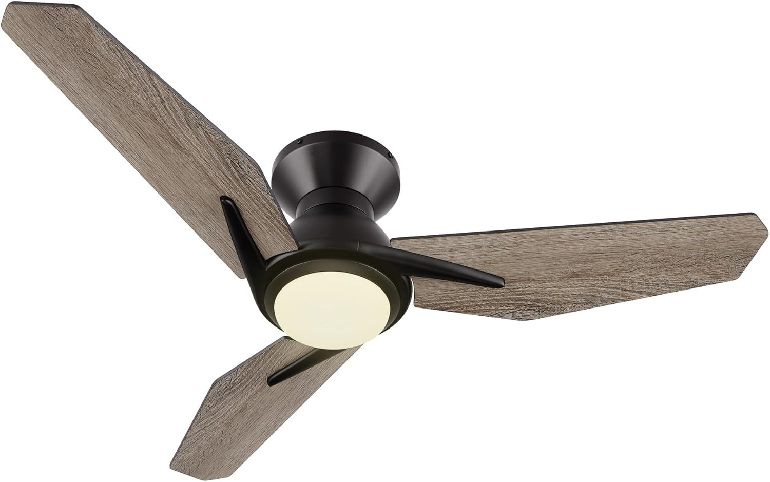 SMAAIR Flush Mount Ceiling Fans with Remote, 3pcs Plywood Blades, 10 ...