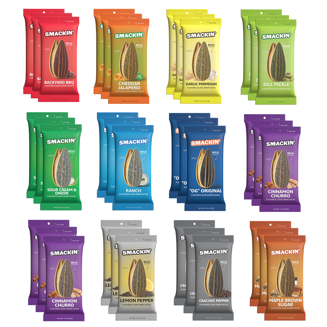 SMACKIN' Sunflower Seeds, Roasted Jumbo Small-Batch, American Made - 8 ...