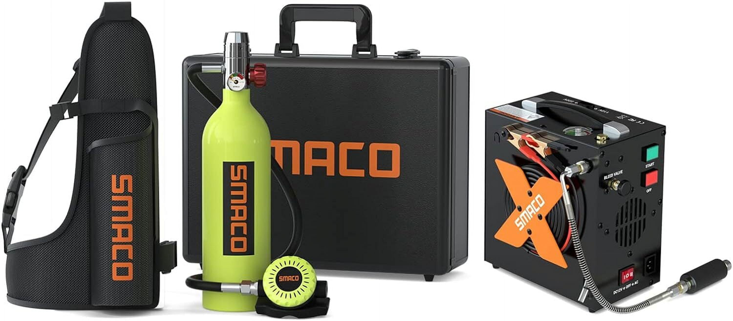 SMACO Mini Scuba Tank 1L Scuba Tank S400 Scuba Underwater Breathing ...