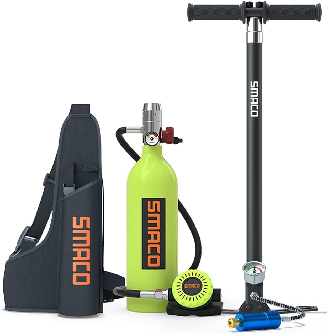 SMACO Mini Scuba Tank 1L Scuba Tank S400 Scuba Underwater Breathing ...