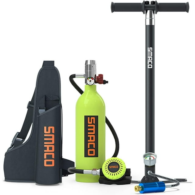 SMACO Mini Scuba Tank 1L Scuba Tank S400 Scuba Underwater Breathing ...