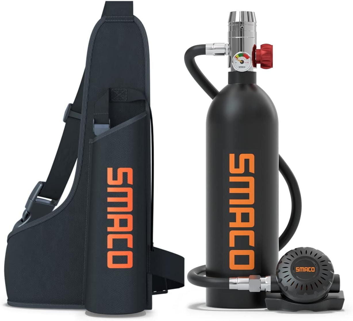 SMACO Mini Scuba Tank 1L Scuba Tank Support About 20 Minutes S400 Scuba ...