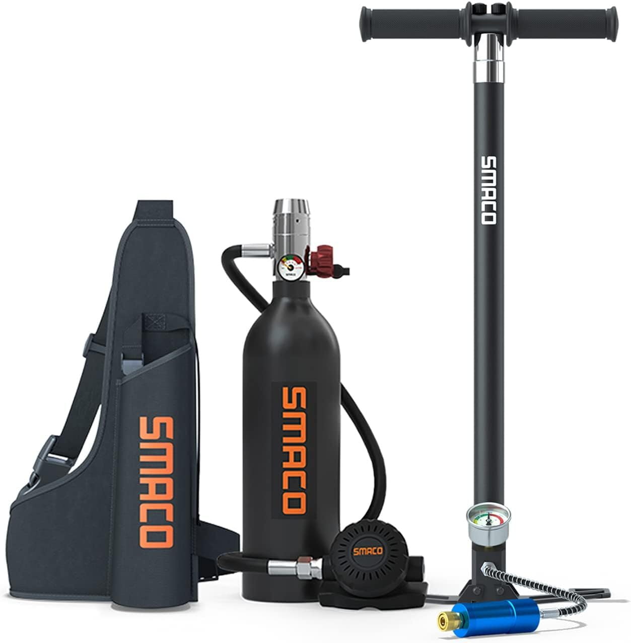 SMACO Mini Scuba Tank 1L Scuba Tank Support About 20 Minutes S400 Scuba ...