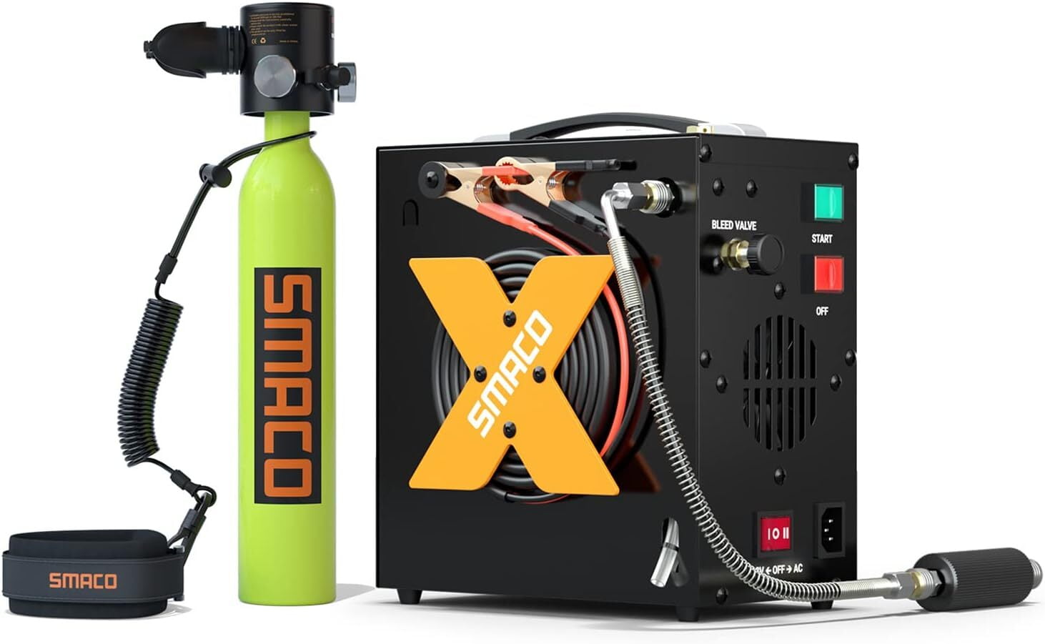 SMACO Mini Scuba tank 0.5L Oxygen Tank with Car Air Pump,Support ...