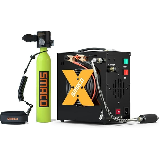 SMACO Mini Scuba tank 0.5L Oxygen Tank with Car Air Pump,Support ...