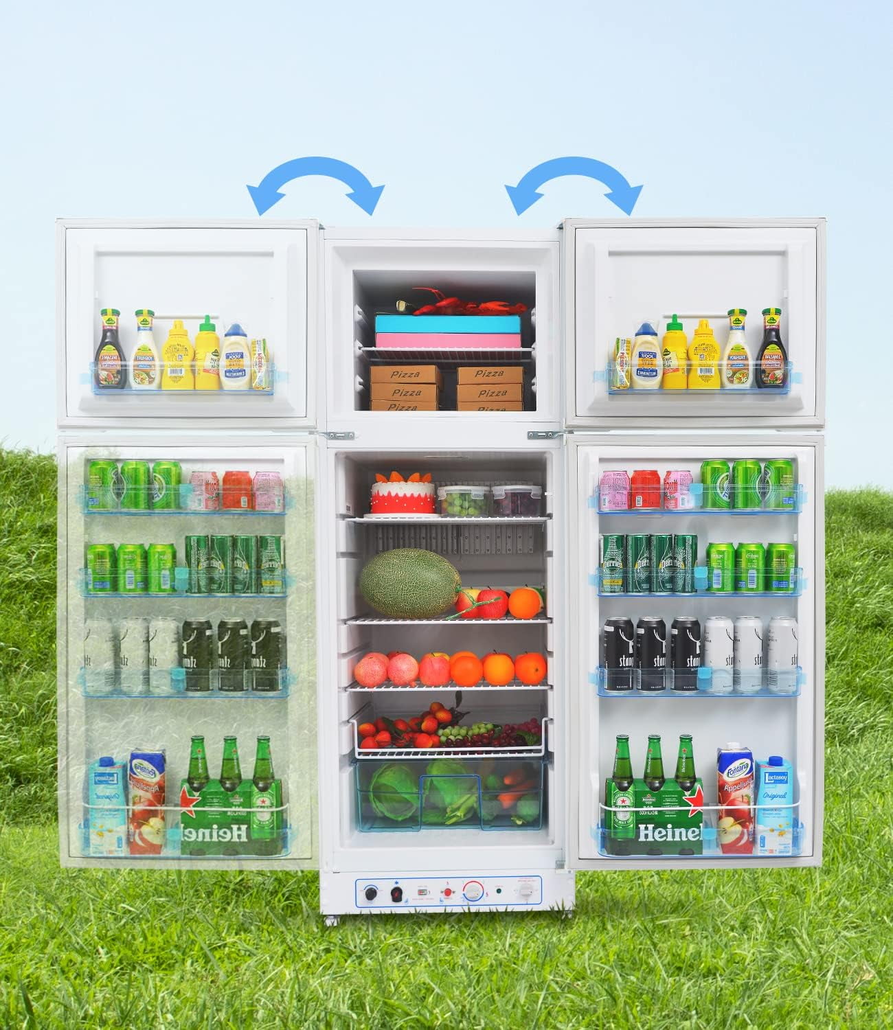 SMAD 13.4 Cu ft Propane Refrigerator with Top Freezer Gas 110v/LPG Top ...