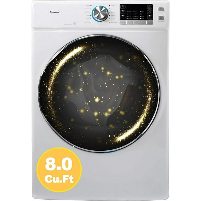 SMAD 33" Gas Clothes Dryer, 8 Cu ft Front Load Laundry Dryer Machine ...
