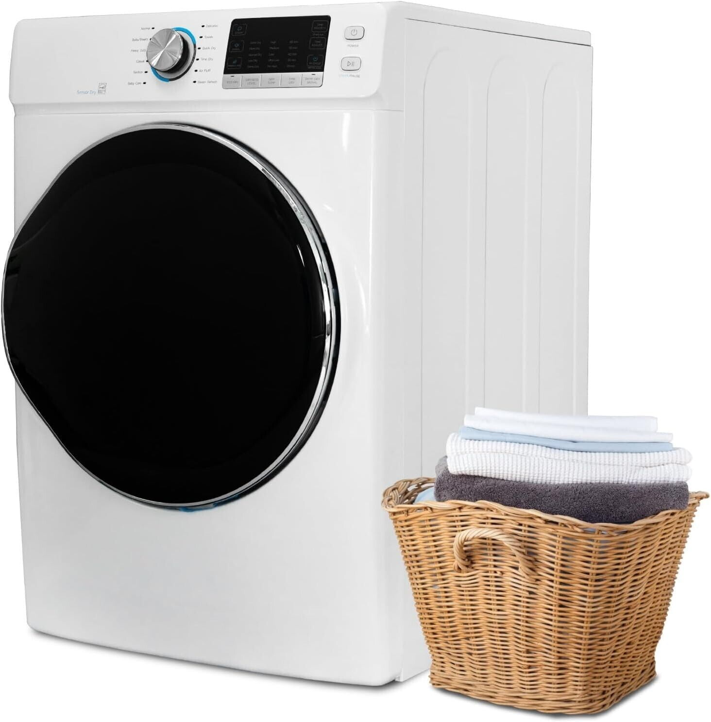 SMAD 8 Cu ft Electric Front Load Dryer 27 in.W Large Capacity Steam ...