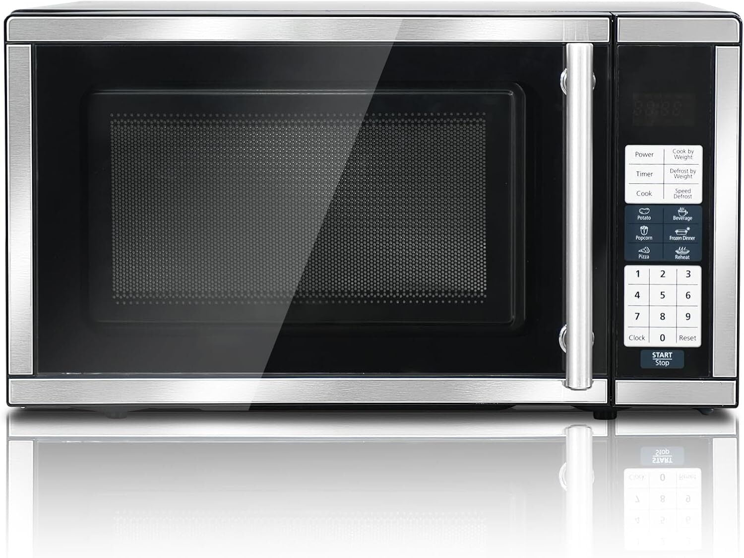 SMAD Countertop Microwave Oven 700W 10 Power Levels 6 Auto Menus 0.7 cu ...