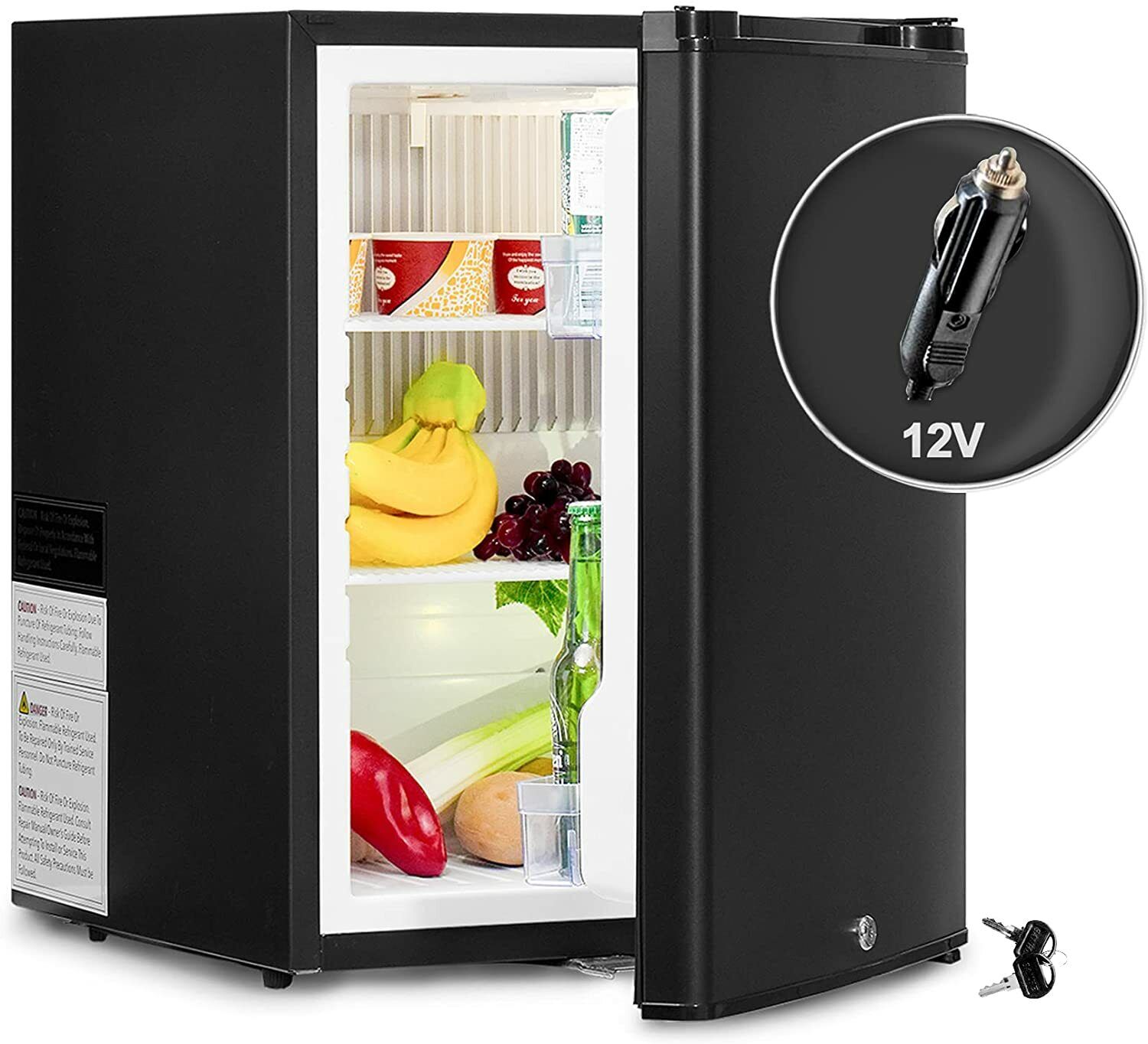 Smad 1.4 Cu ft Compact Mini Fridge Quiet Absorption Refrigerator with ...