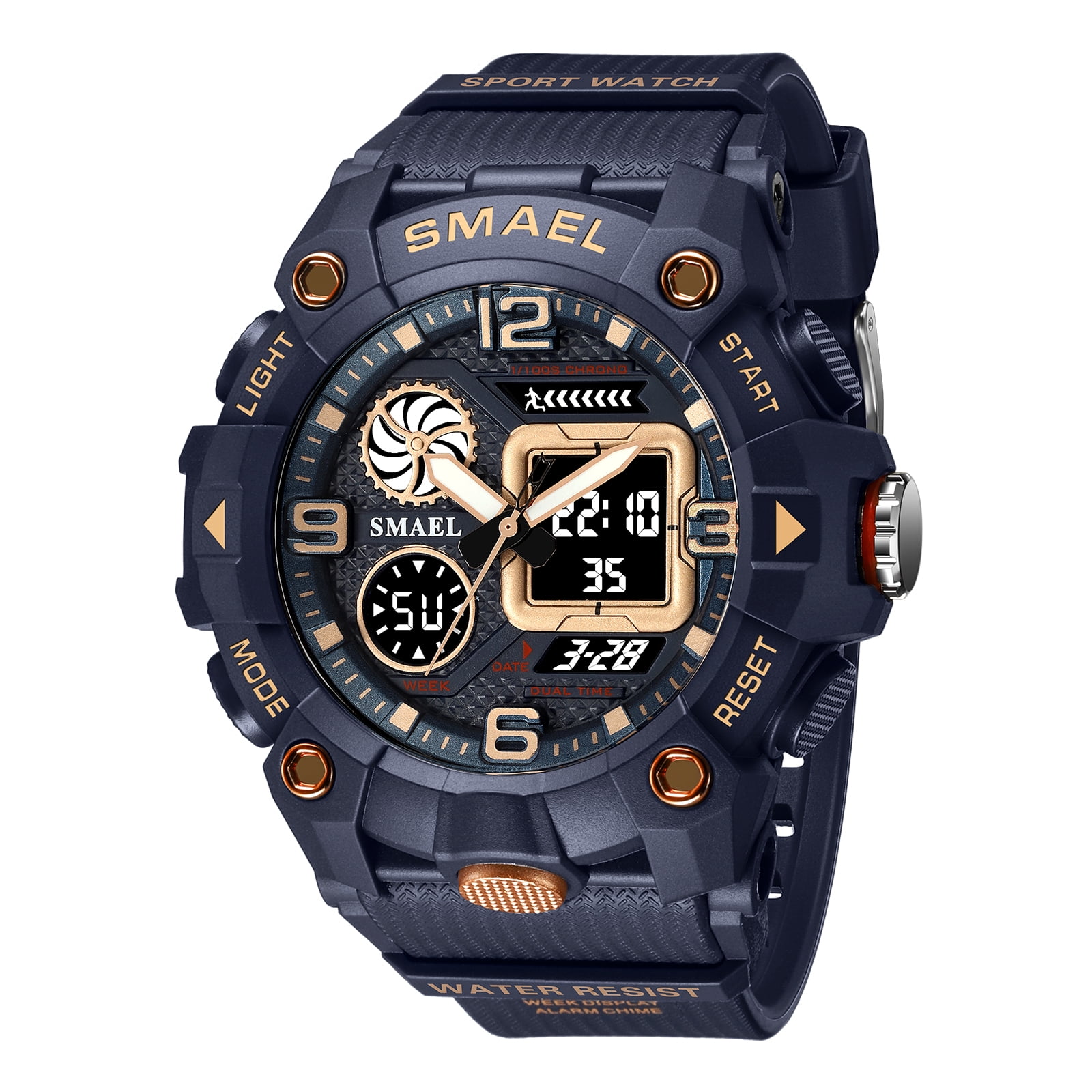 SMAEL 8055 Fashion Sports Watch Men Military Digital Quartz Dual ...