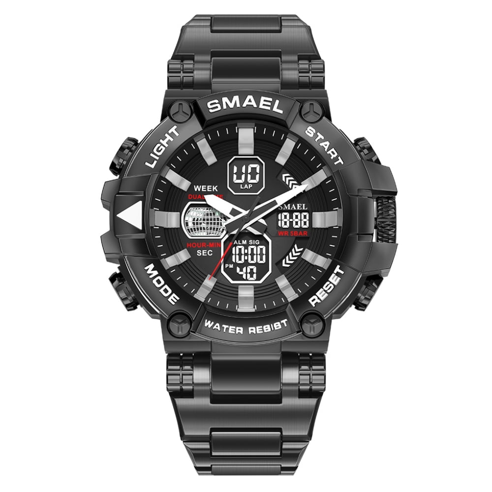 SMAEL 8096 Fashion Luxury Dual Display Man Waterproof Stopwatch Date ...
