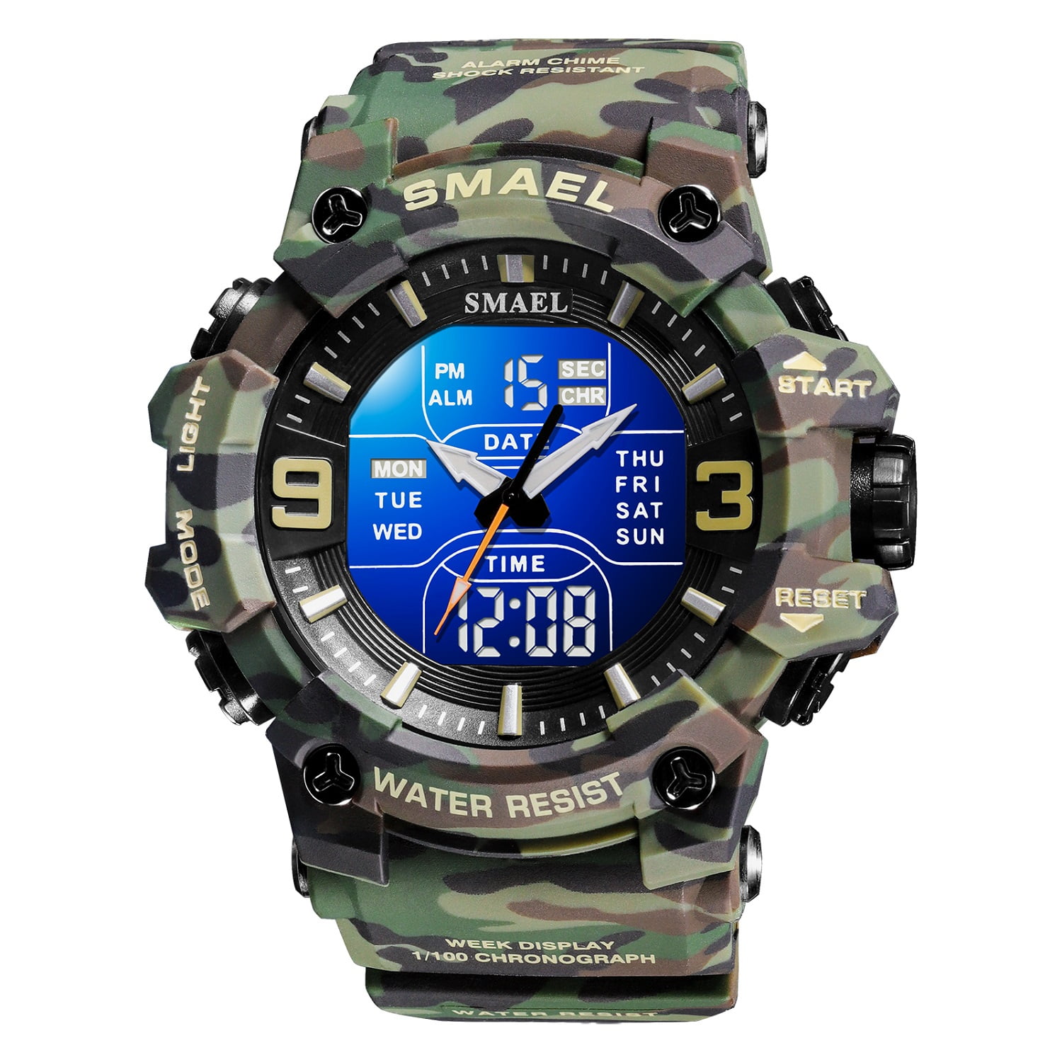 SMAEL Camouflage Sport Style Men's Wristwatches Digital Waterproof ...