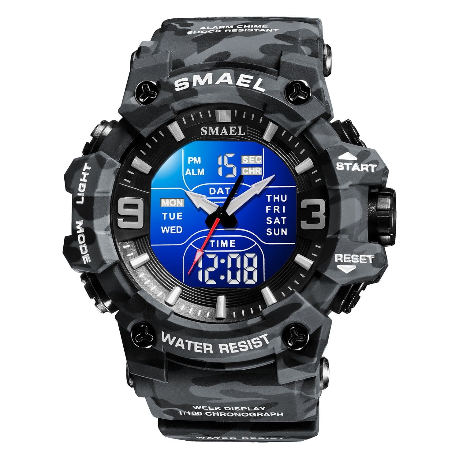 SMAEL Camouflage Sport Style Men's Wristwatches Digital Waterproof ...