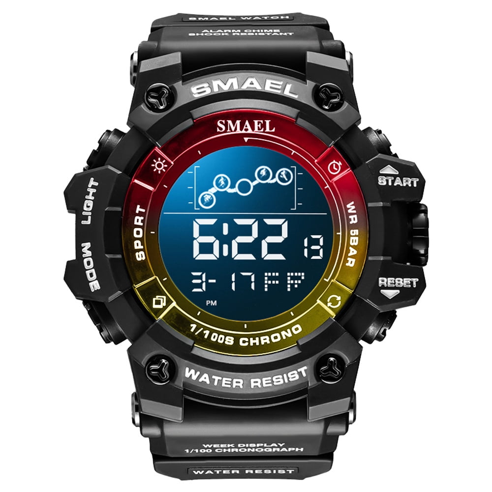 SMAEL Digital Watch Student Sports Large dial waterproof multi-function ...