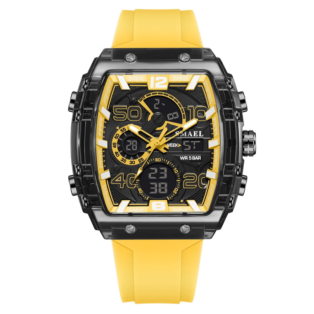 SMAEL Outdoor Sport Dual Display Alarm Digital Watch for Men Quartz ...
